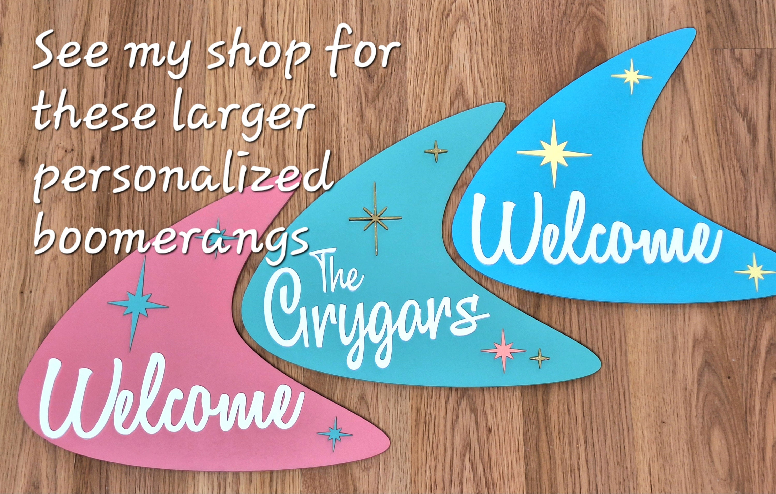 Welcome Sign Boomerang Mid Century Handcrafted MCM Design for - Etsy
