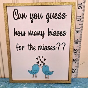 How Many Kisses for the Misses, Bridal Shower Game: Count the Kisses ...