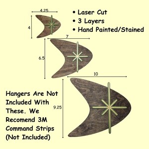 Mid Century Modern Boomerang Wall Art Set of 3 Wood Retro Mid Century ...