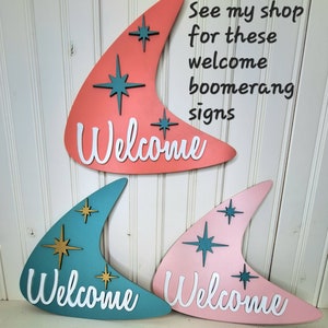 Mid-century Modern Welcome Sign Atomic Boomerang Mid Century ...