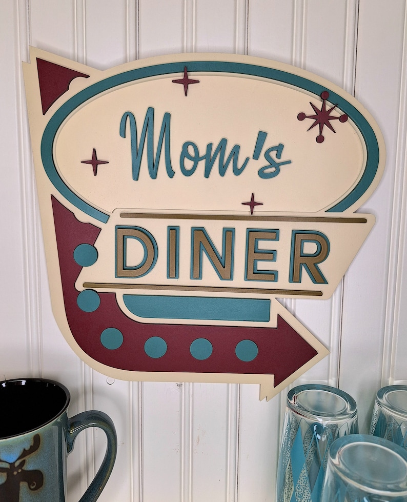Vintage Diner Sign Personalized - Classic Diner Decor for Your Home or ...