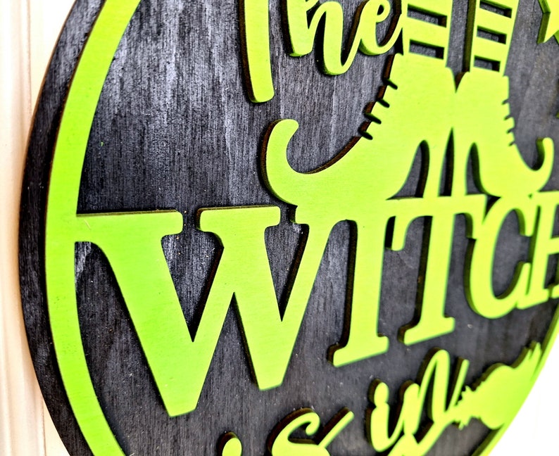 Spooktacular Halloween Sign: the Witch is In Green Round - Etsy