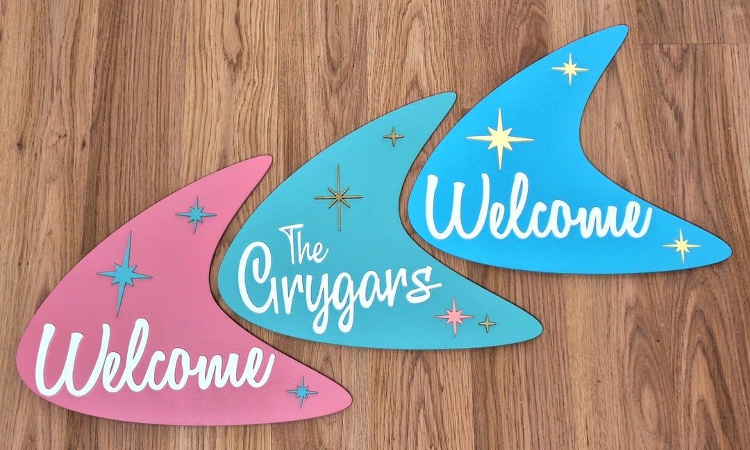 Personalized Large Boomerang Mid Century Handcrafted MCM - Etsy