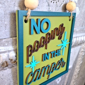 Mid Century Modern "no Pooping in the Camper" Sign Bathroom Plaque ...