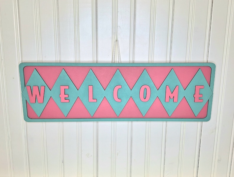 Mid Century Modern Welcome Sign Atomic Starburst Mid Century - Etsy