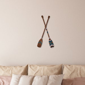 Oar Set, Paddle Pair, Rustic Wood Wall Art - Etsy
