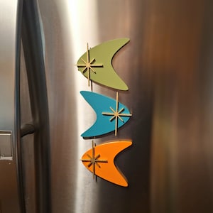 Mid Century Modern Boomerang Magnets Set of 3 Retro Kitchen Mid Century ...