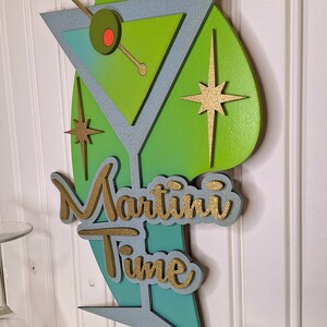 Martini Time - Geometric Mid-century Boomerang Martini Sign - Add a Pop ...