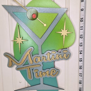 Martini Time - Geometric Mid-century Boomerang Martini Sign - Add a Pop ...