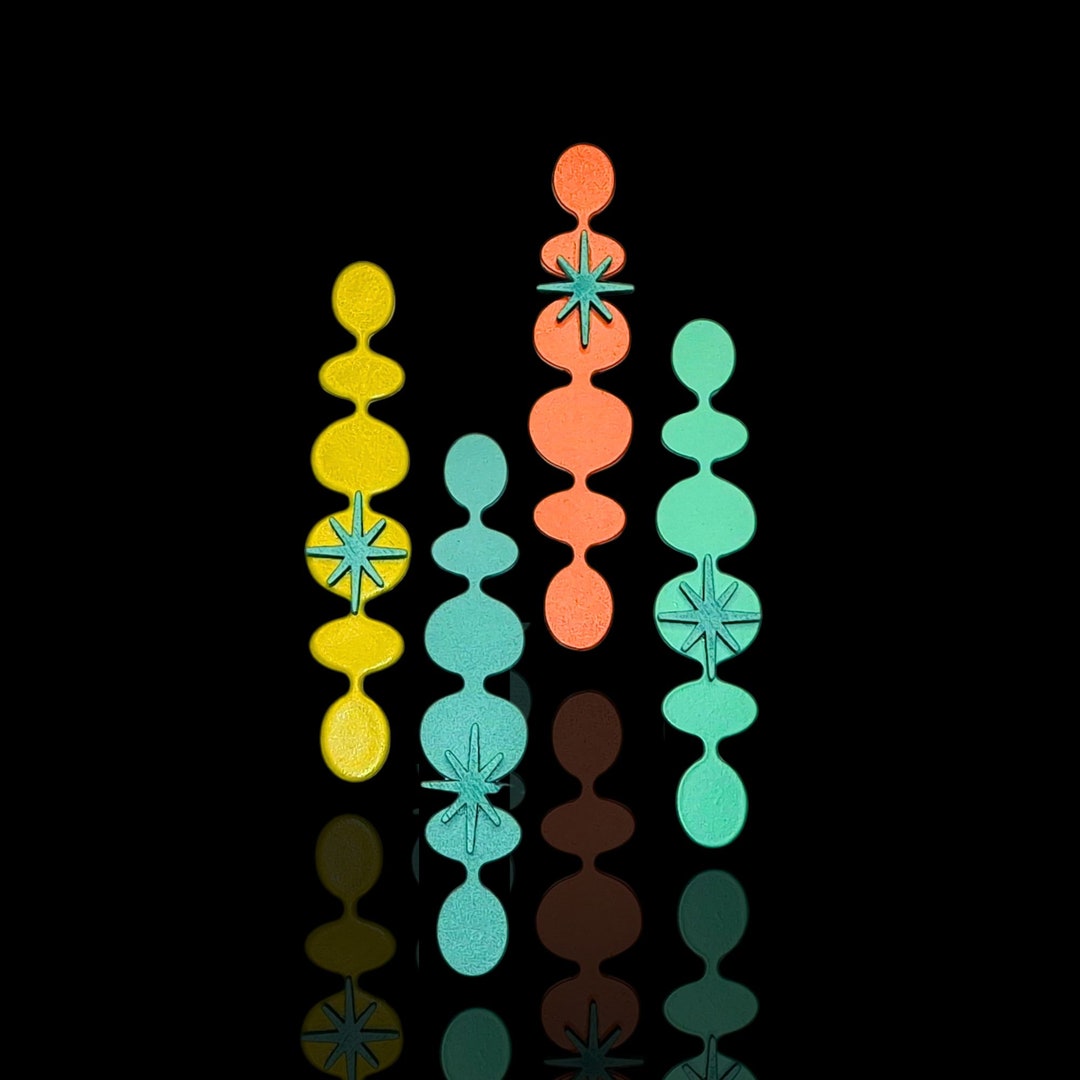 Mid Century Modern Geometric Magnets Set of 3 Retro Kitchen Mid Century ...