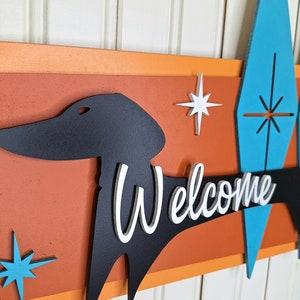 Welcome Sign, Atomic Dog Starburst Mid Century Handcrafted MCM ...