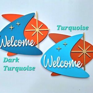 Mid-century Modern Welcome Sign Atomic Boomerang Mid Century ...