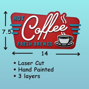 Mid Century Modern Retro Diner Coffee Shop Sign Mid-century Modern ...