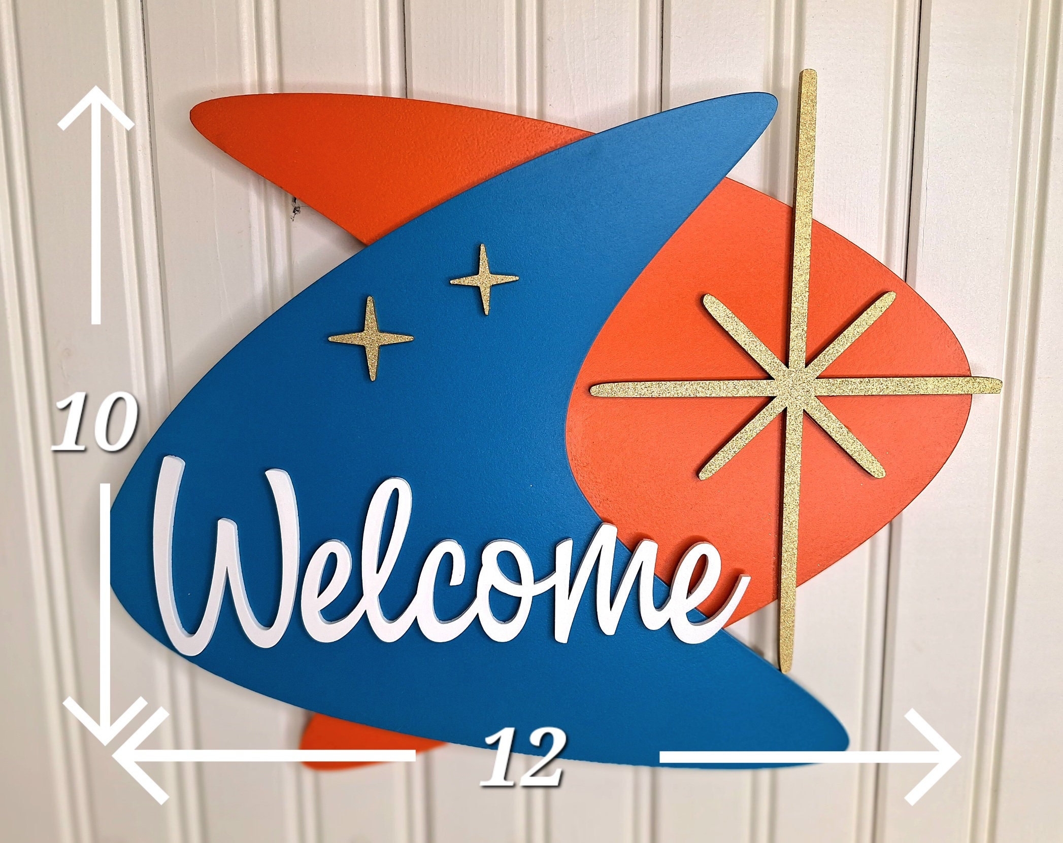 Mid-century Modern Welcome Sign Atomic Boomerang Mid Century - Etsy