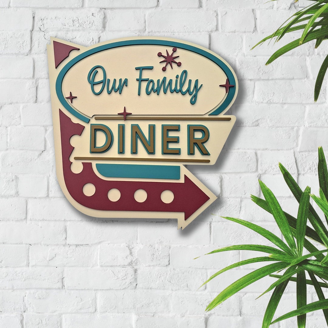 Vintage Diner Sign Personalized - Classic Diner Decor for Your Home or ...
