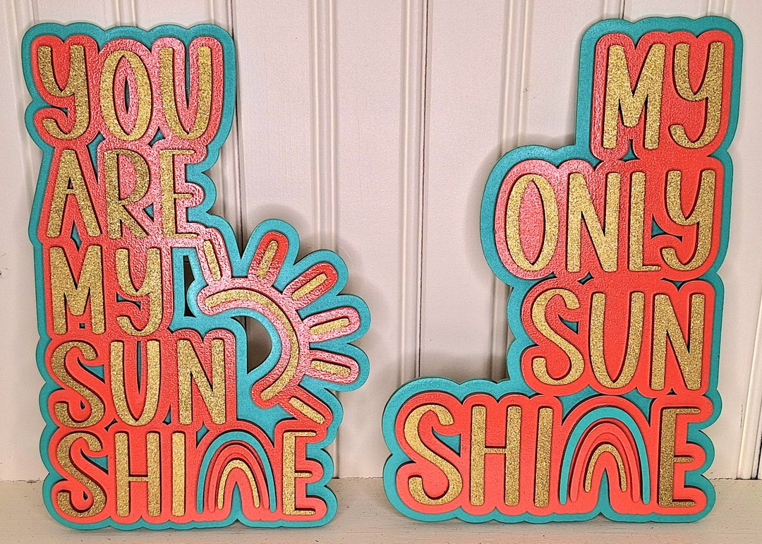 You Are My Sunshine Signs, Brighten up Your Play Room - Set of 2 ...