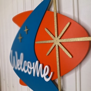 Mid-century Modern Welcome Sign Atomic Boomerang Mid Century - Etsy