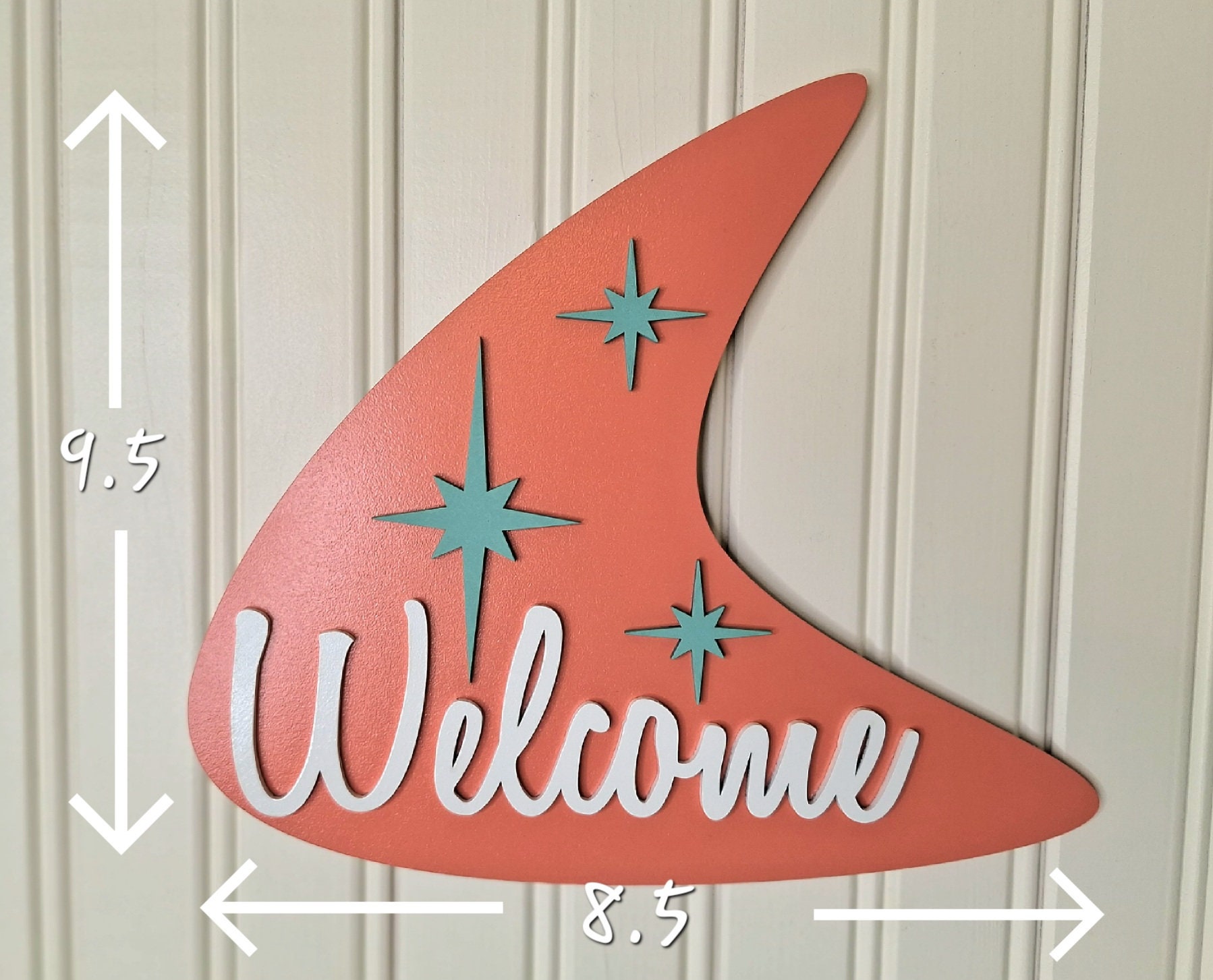Welcome Sign Boomerang Mid Century Handcrafted MCM Design for - Etsy