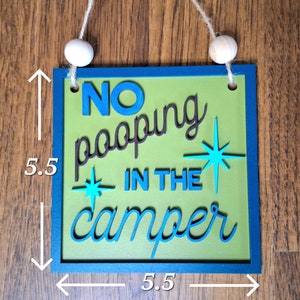 Mid Century Modern "no Pooping in the Camper" Sign Bathroom Plaque ...