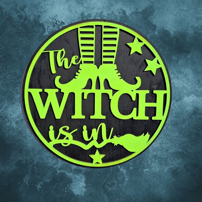 Spooktacular Halloween Sign: the Witch is In Green Round - Etsy