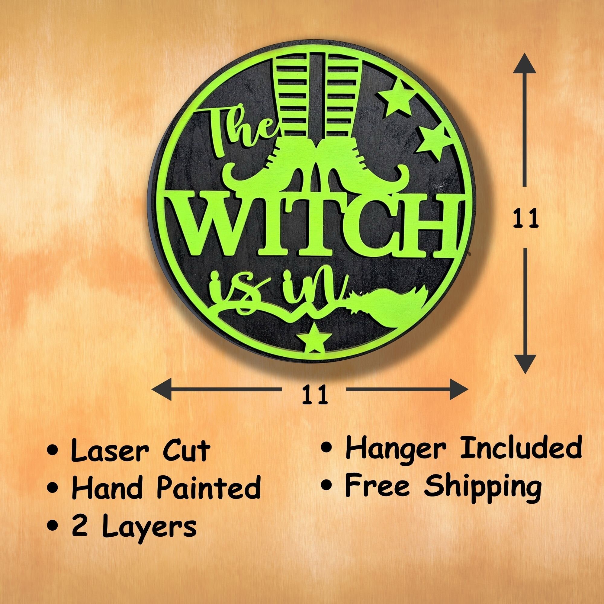 Spooktacular Halloween Sign: the Witch is In Green Round - Etsy