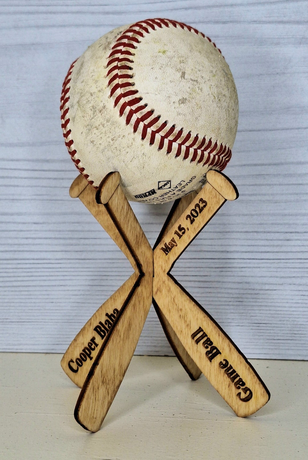 Personalized Baseball Stand With Engraved Message the - Etsy