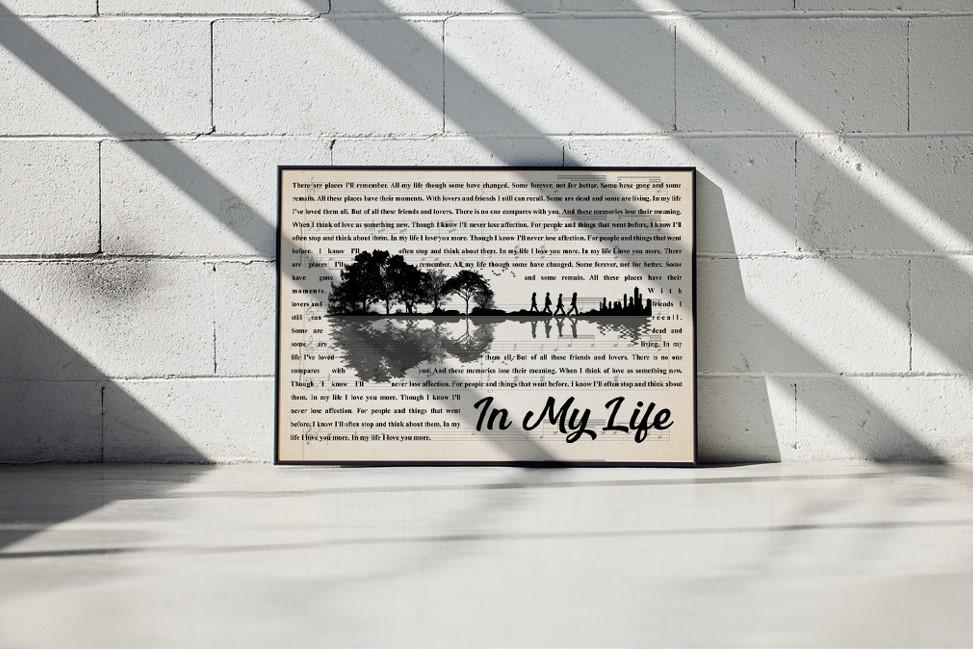 Song Lyrics Music Poster and Canvas, 'in My Life' Lyrics Poster and ...