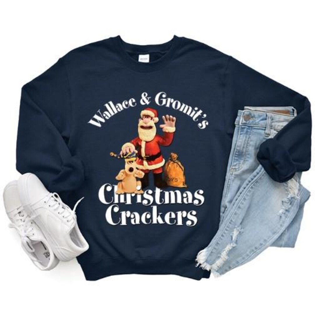 Wallace and Gromit Funny Sweatshirt and Hoodie, Christmas Crackers ...