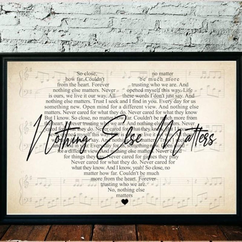 Nothing Else Matters Wall - Etsy