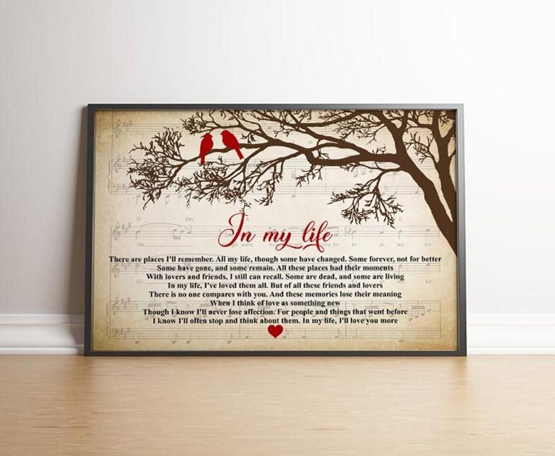 In My Life Lyrics Poster & Canvas, Version 2, 'in My Life' Lyrics ...