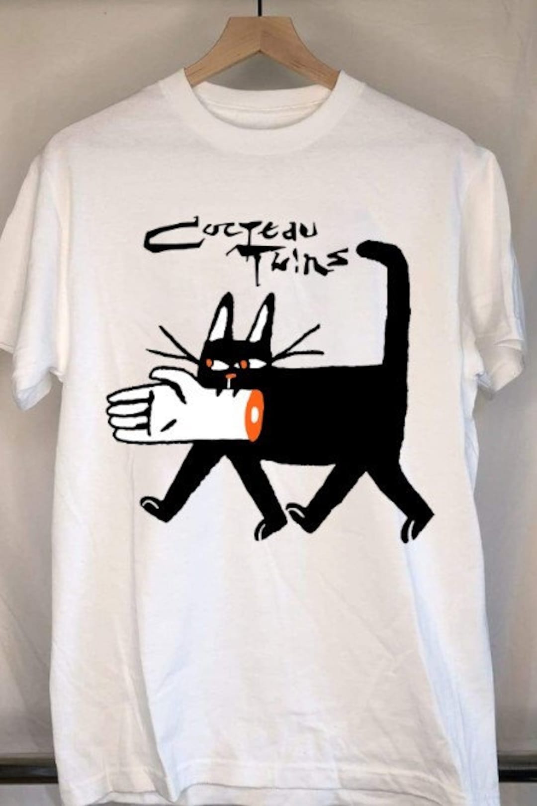 Cocteau Twins Black Cat Walking With Hand Unisex T Shirt, Cocteau Twins ...