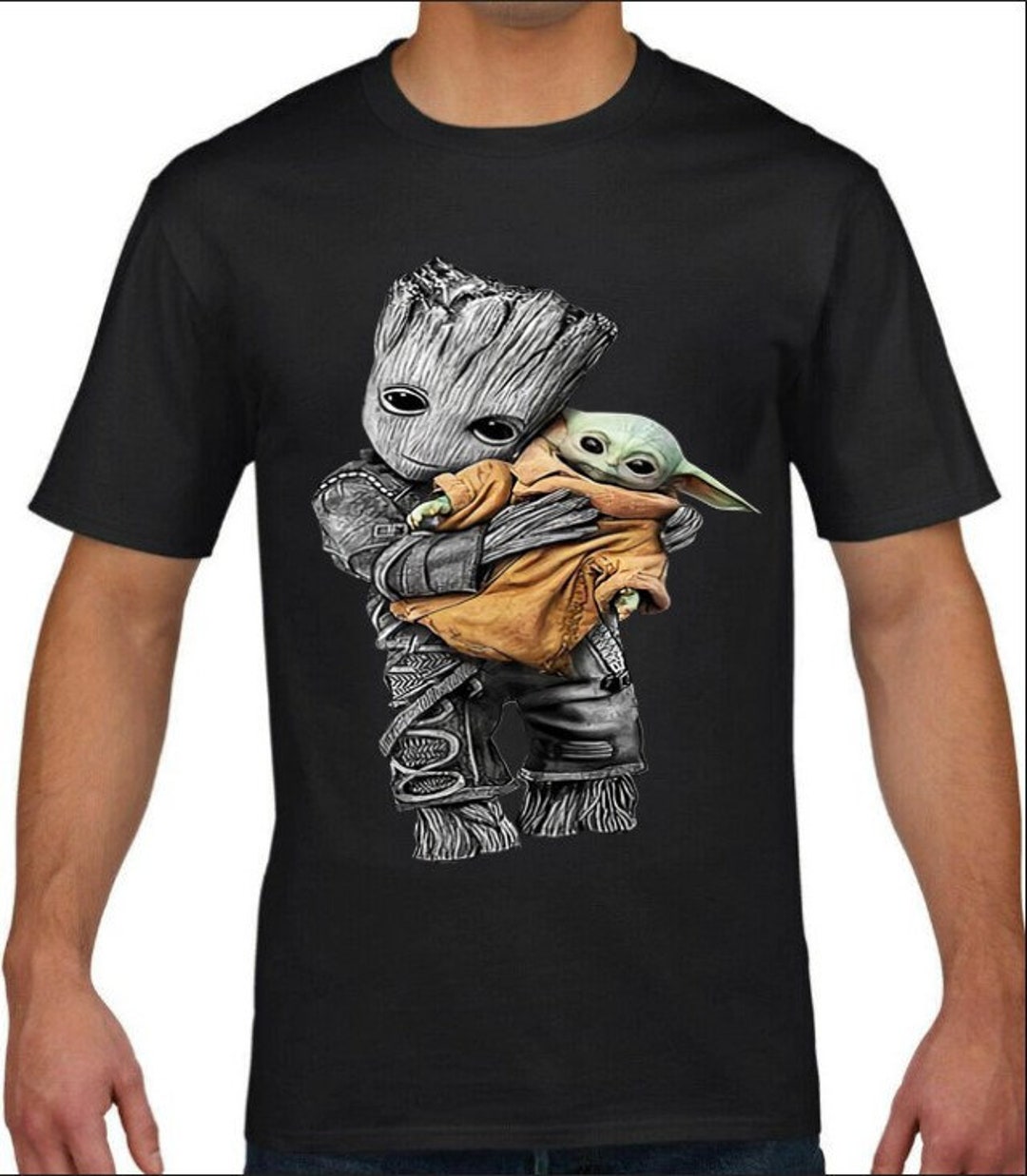 Baby Groot Hug Baby Yoda Unisex Tees the Mandalorian Star Wars T Shirt ...