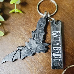 Goth Bridesmaid Bat Keychain, Black, Goth Moody Occult Witch Halloween ...