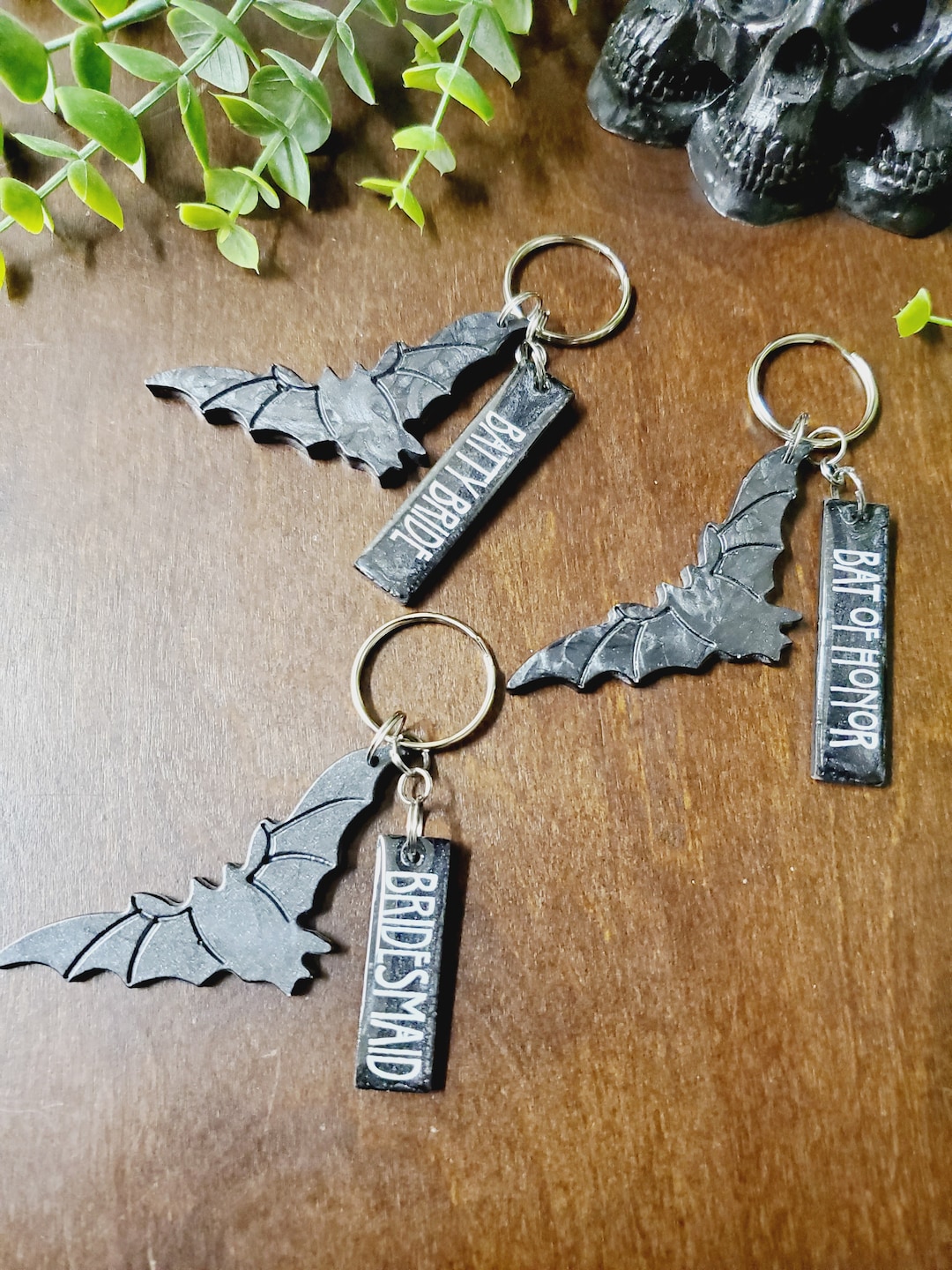 Goth Bridesmaid Bat Keychain, Black, Goth Moody Occult Witch Halloween ...