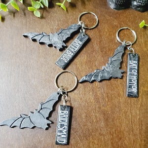 Goth Bridesmaid Bat Keychain, Black, Goth Moody Occult Witch Halloween Bridal Party/bride ...