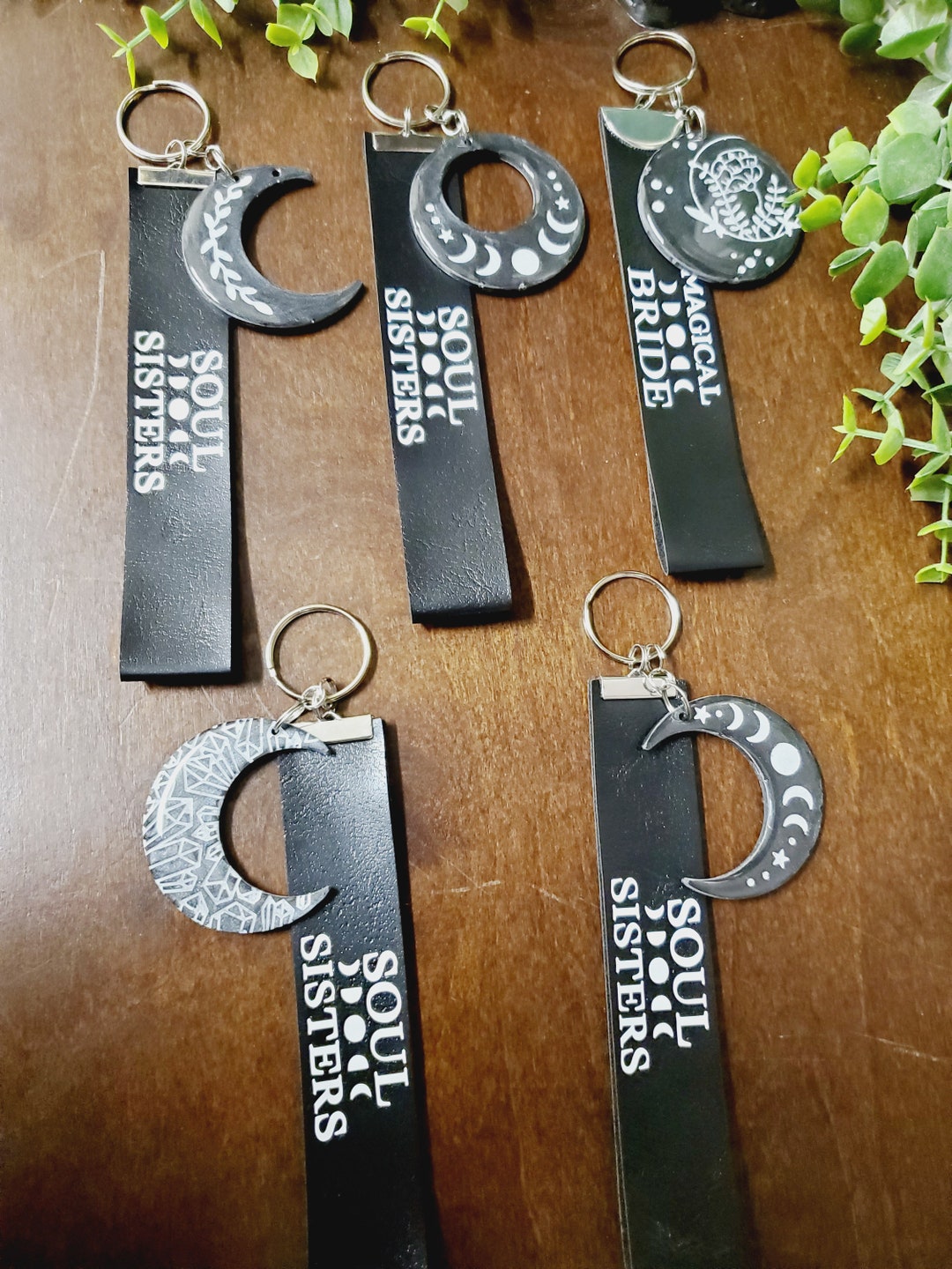 Goth Bridesmaid Moon Keychain, Mix/black/white, Magical Bride/soul ...