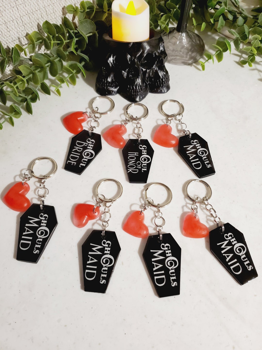 Goth Bridesmaid Coffin Keychain, Ghoul, Black/red, Goth Occult Witch ...