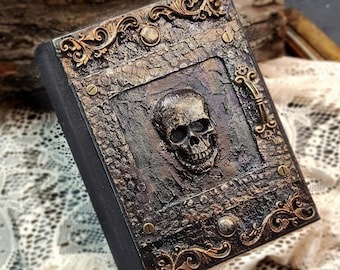 Grimoire Journal With Skull, Gothic Journal 4x6, Horror Journal ...