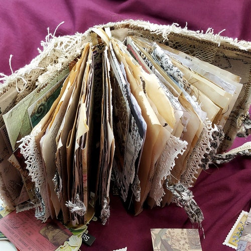 Botanical Junk Journal Handmade Book Kit 46 Fabric Hardcover - Etsy