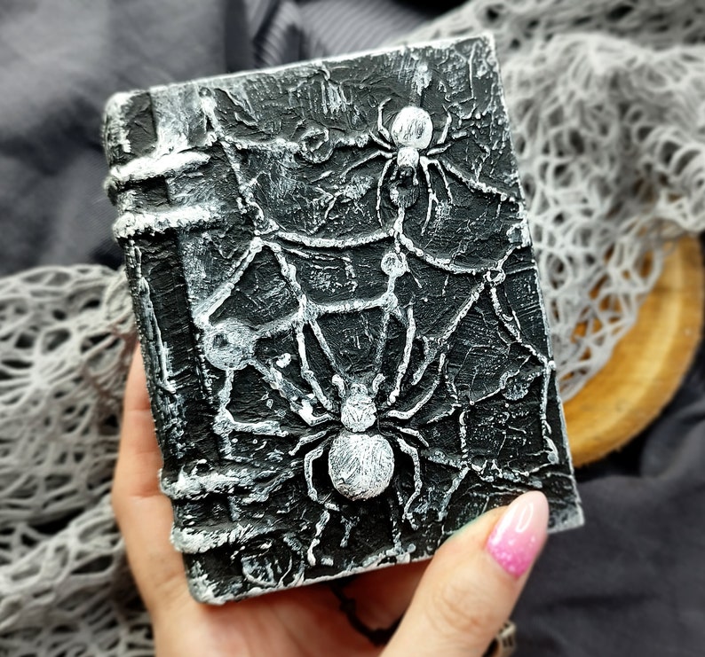 Minimalist Grimoire Journal, Gothic Cutecore Tiny Books With Spider ...