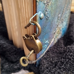 Grimoire Journal With Dragon Lock and Key, Witchy Junk Journal With ...