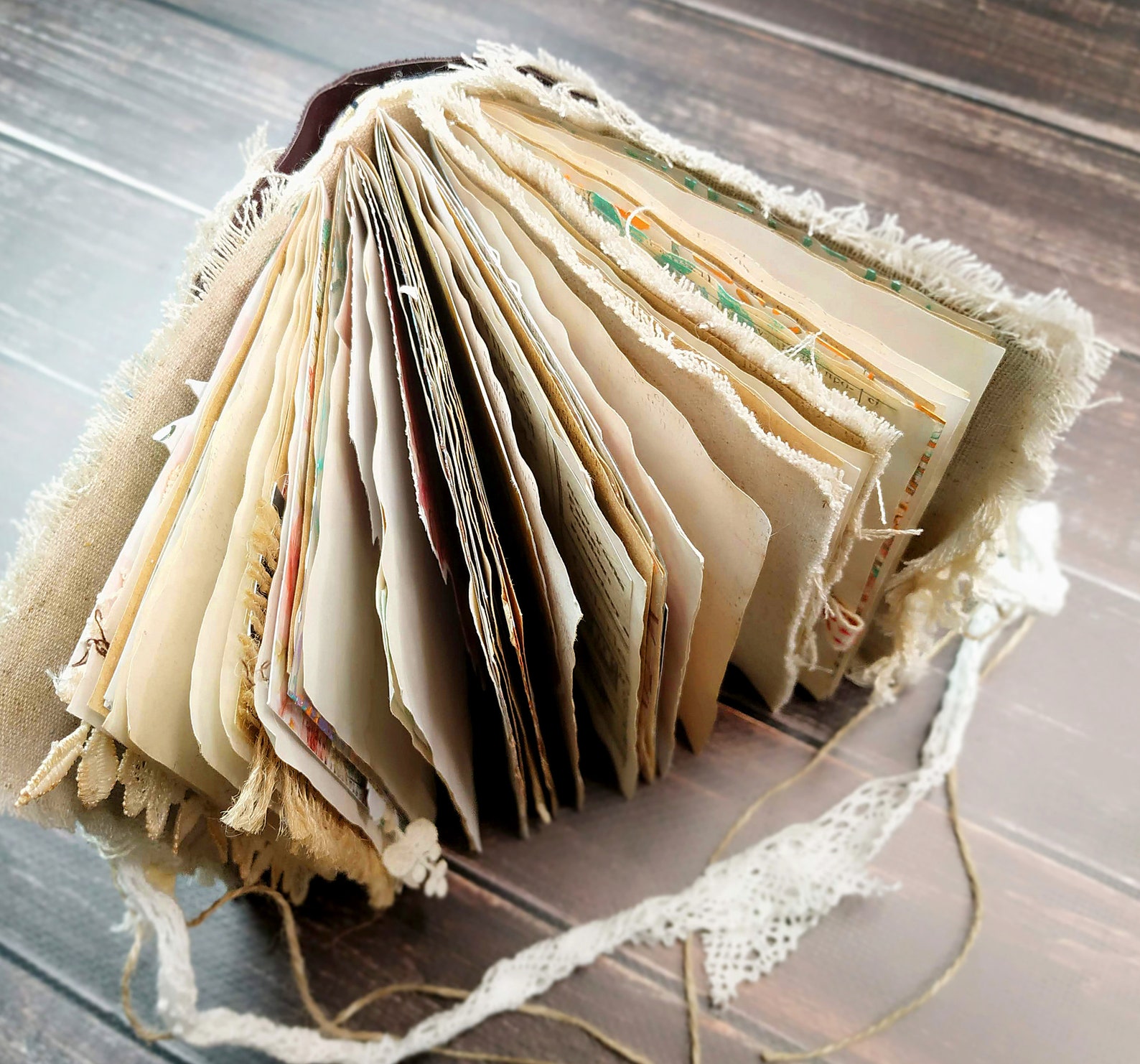 Botanical Junk Journal Handmade Book Kit 46 Fabric Hardcover - Etsy