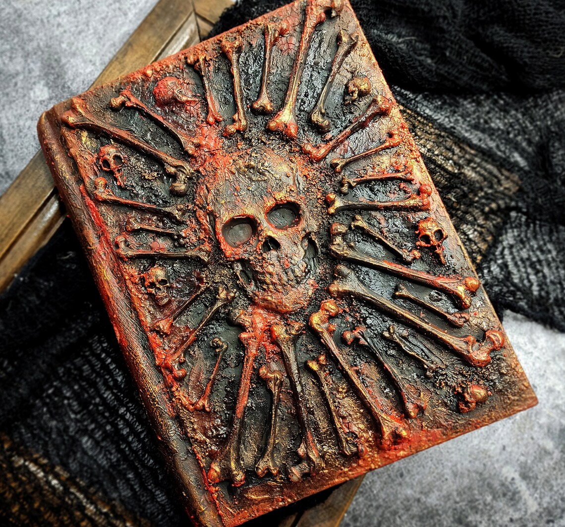 Large Horror Book With Skull Gothic Grimoire Junk Journal - Etsy