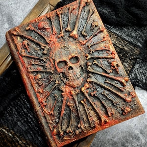 Large Horror Book With Skull, Gothic Grimoire Junk Journal Handmade ...