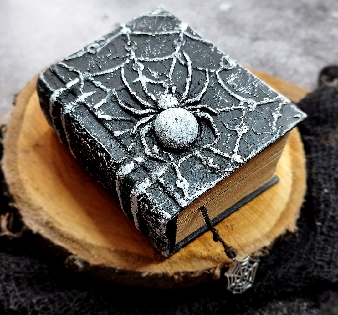 Minimalist Grimoire Journal, Gothic Journal With Spider, Goth Junk ...