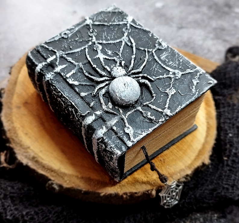 Minimalist Grimoire Journal, Gothic Journal With Spider, Goth Junk ...