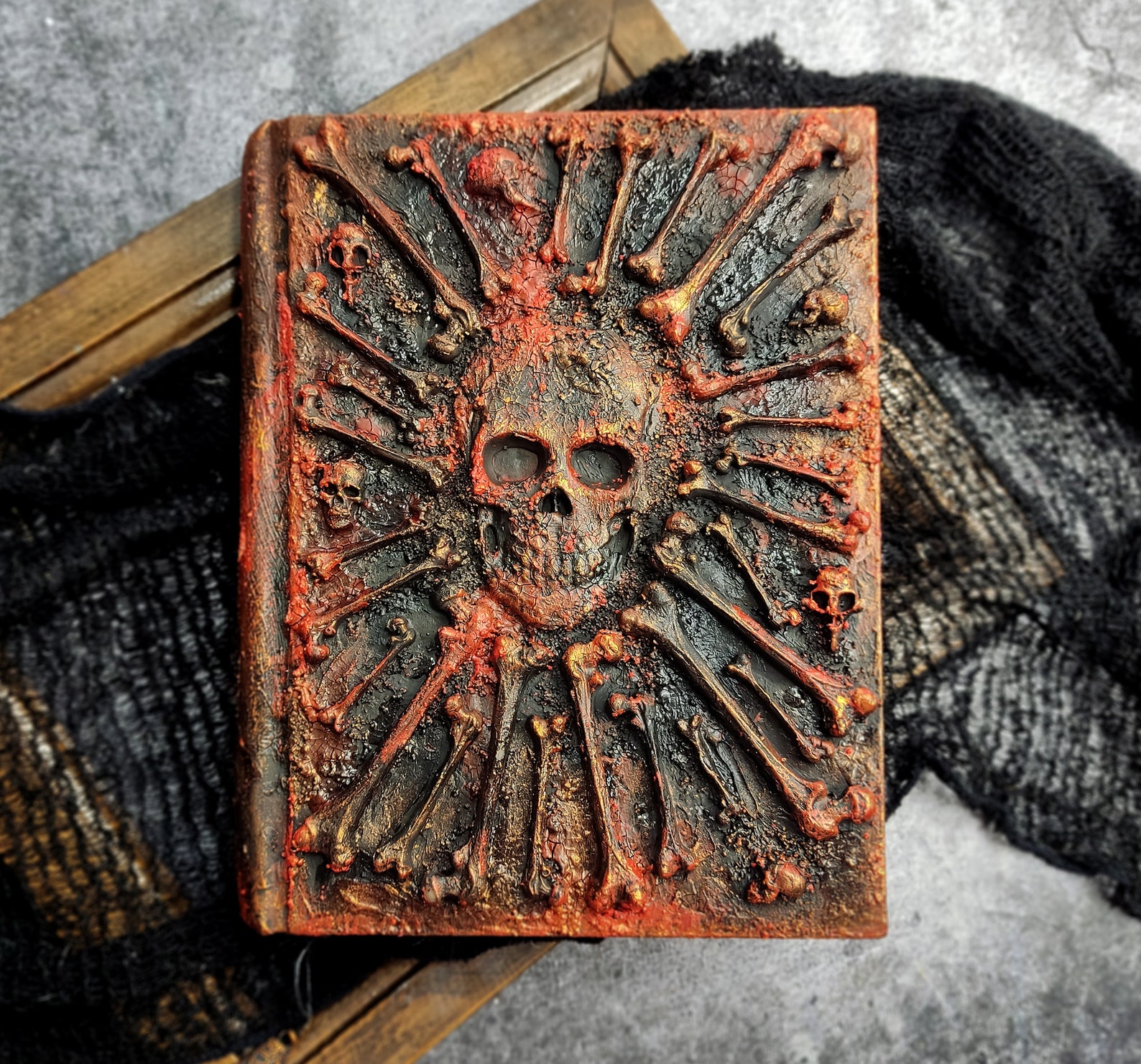 Large Horror Book With Skull Gothic Grimoire Junk Journal - Etsy