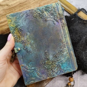 Grimoire Journal With Dragon Lock and Key, Witchy Junk Journal With ...