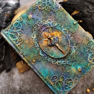 Grimoire Journal With Fairy Lock and Key, Witchy Junk Journal With Lock ...