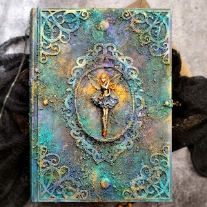 Grimoire Journal With Fairy Lock and Key, Witchy Junk Journal With Lock ...